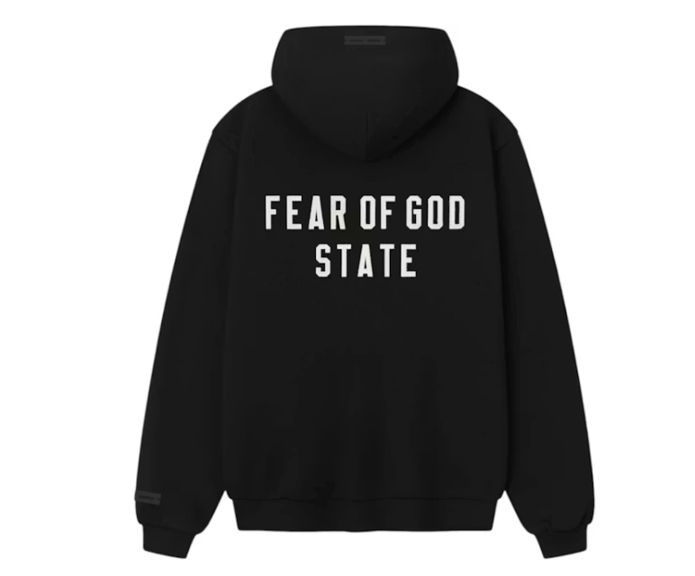 Fear of God Essentials Womens 9O's Fleece Zip-Up Hoodie Jet Black – Uphead