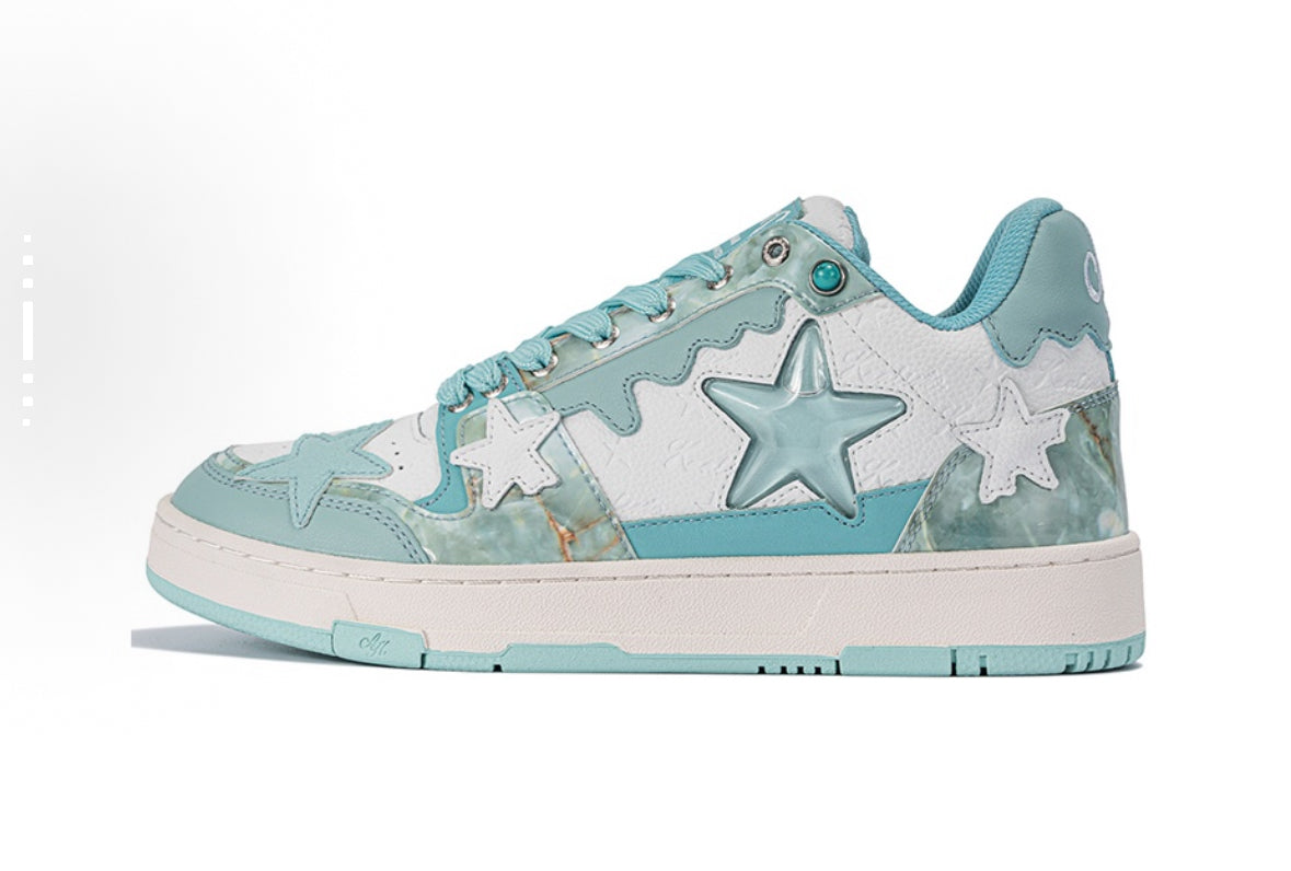 kaalixto Retro Star Sneakers - Green White – Uphead