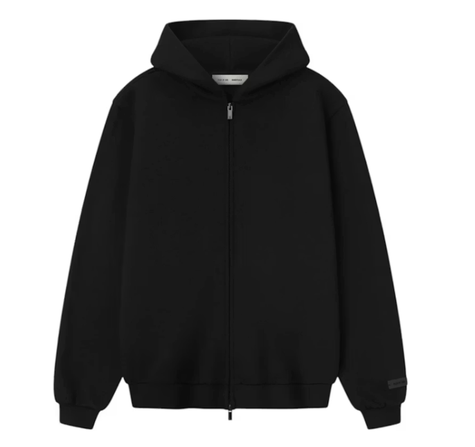 Fear of God Essentials Womens 9O's Fleece Zip-Up Hoodie Jet Black – Uphead